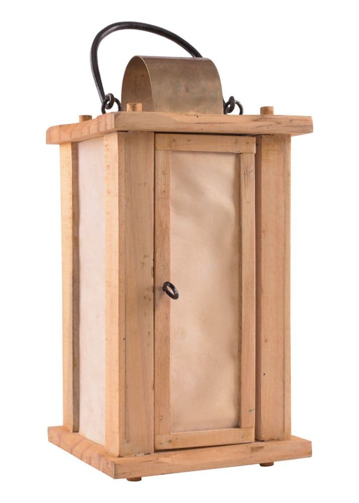Wooden Lantern With Parchment Windows