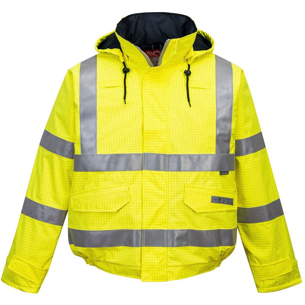 Bizflame Rain Hi-Vis Antistatic FR Bomber Jacket Yellow
