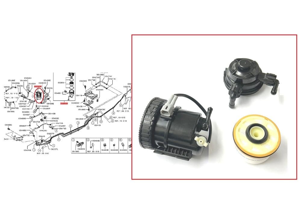 For Isuzu Pick Up D-Max Tfs86Tt Twin Turbo Fuel Filter Primer & Housing ...