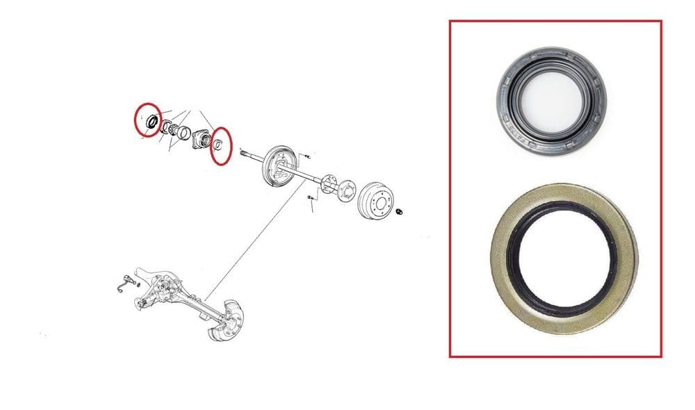 FOR MITSUBISHI PICK UP L200 K74 2 5TD REAR WHEEL BEARING SEALS WITH ...