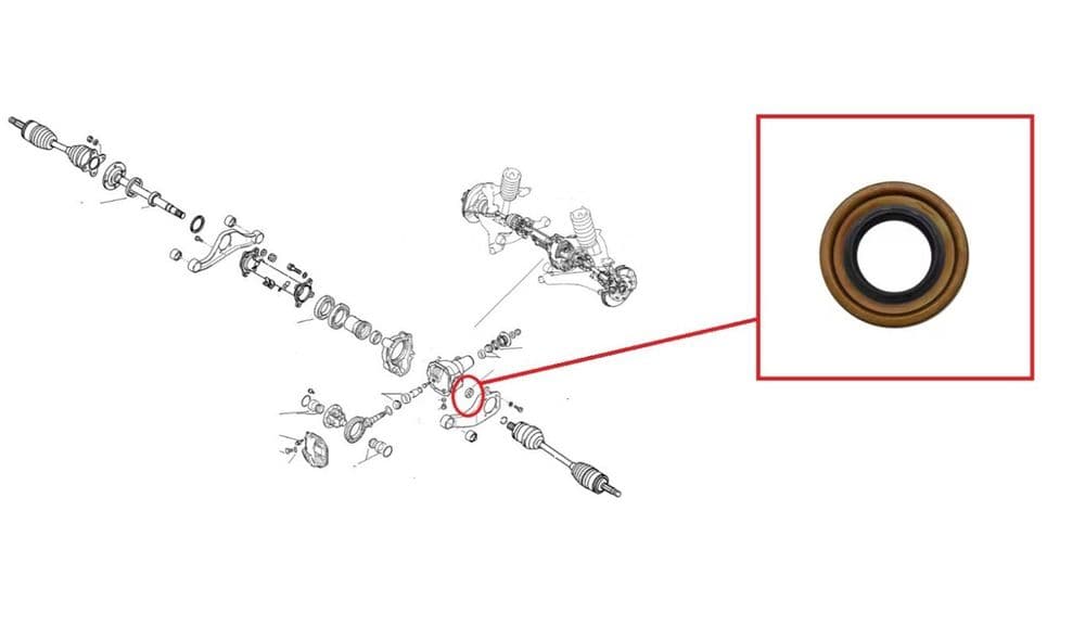 FRONT DIFF SIDE SEAL L/H For MITSUBISHI PAJERO SHOGUN 3 2D V68/V78/V88 ...