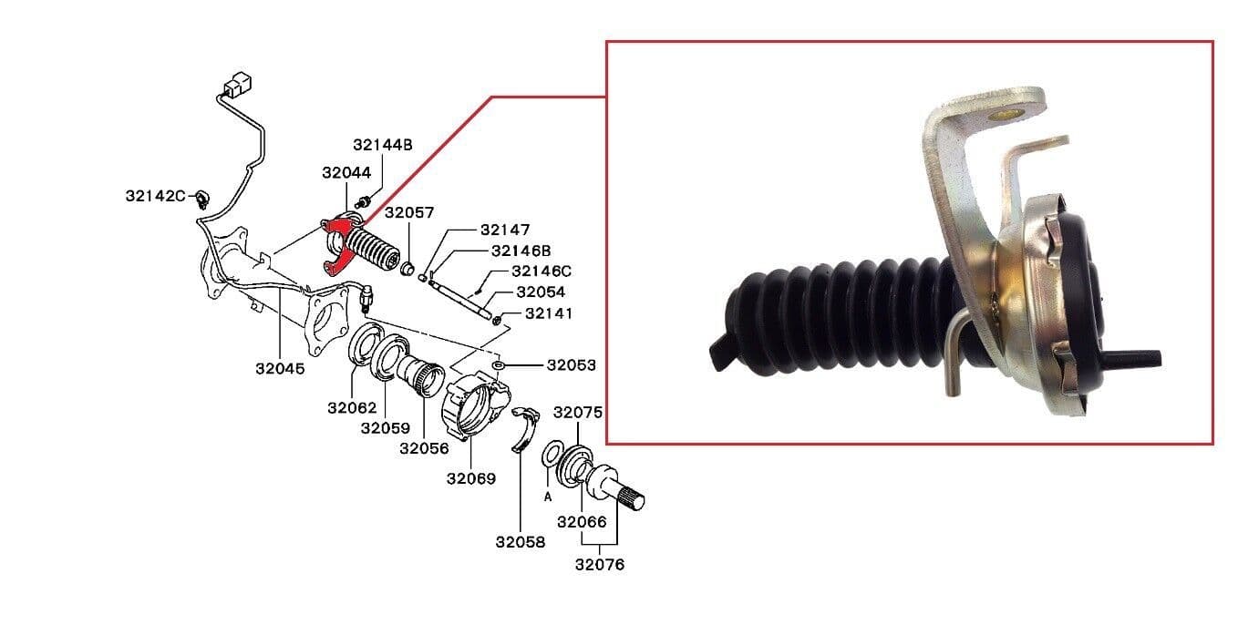 MITSUBISHI L200 PICK UP K74 / K76 / K77 1996+ FRONT DIFF LOCK SOLENOID ...
