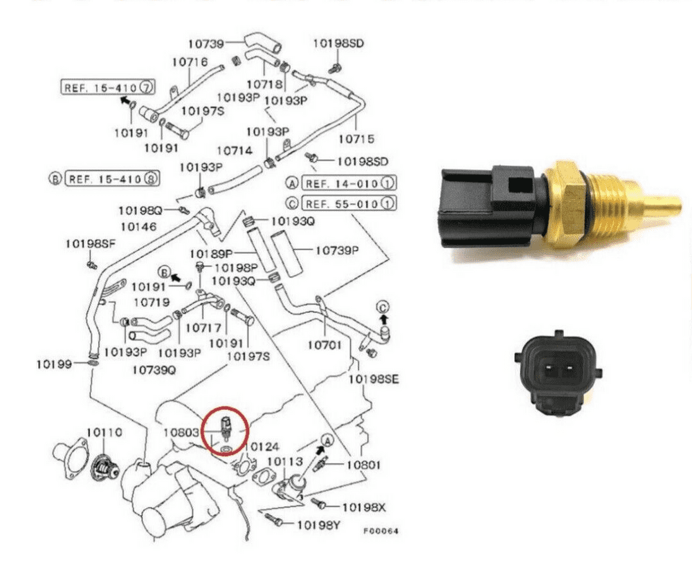 MITSUBISHI L200 SHOGUN SPORT (98-06) GLOW PLUG WATER COOLANT TEMP SENSOR