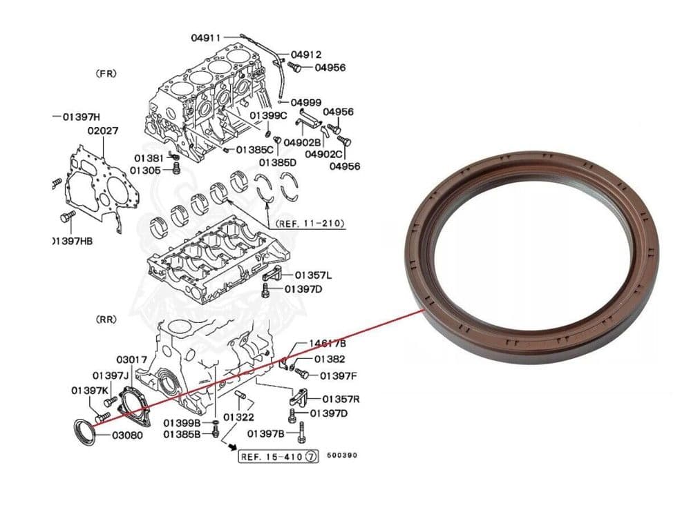 MITSUBISHI PAJERO SHOGUN 3.2DID MK3 (2000-2006) REAR CRANKSHAFT OIL ...