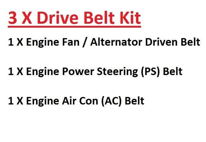 MITSUBISHI SHOGUN SPORT 3.0PETROL V6 ENGINE FAN/ALTERNATOR+PS+AC BELTS ...