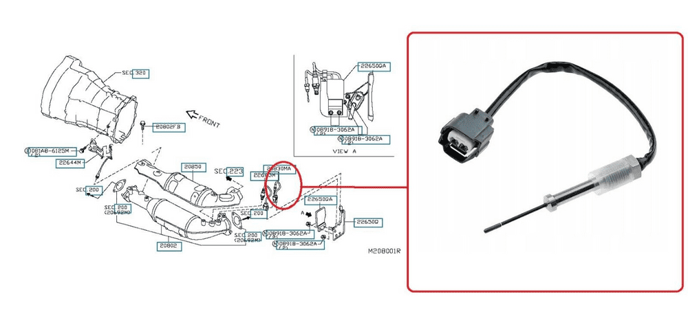 NISSAN NAVARA D40 2.5DCI/2.5TD (2005+) FRONT EXHAUST GAS TEMPERATURE SENSOR