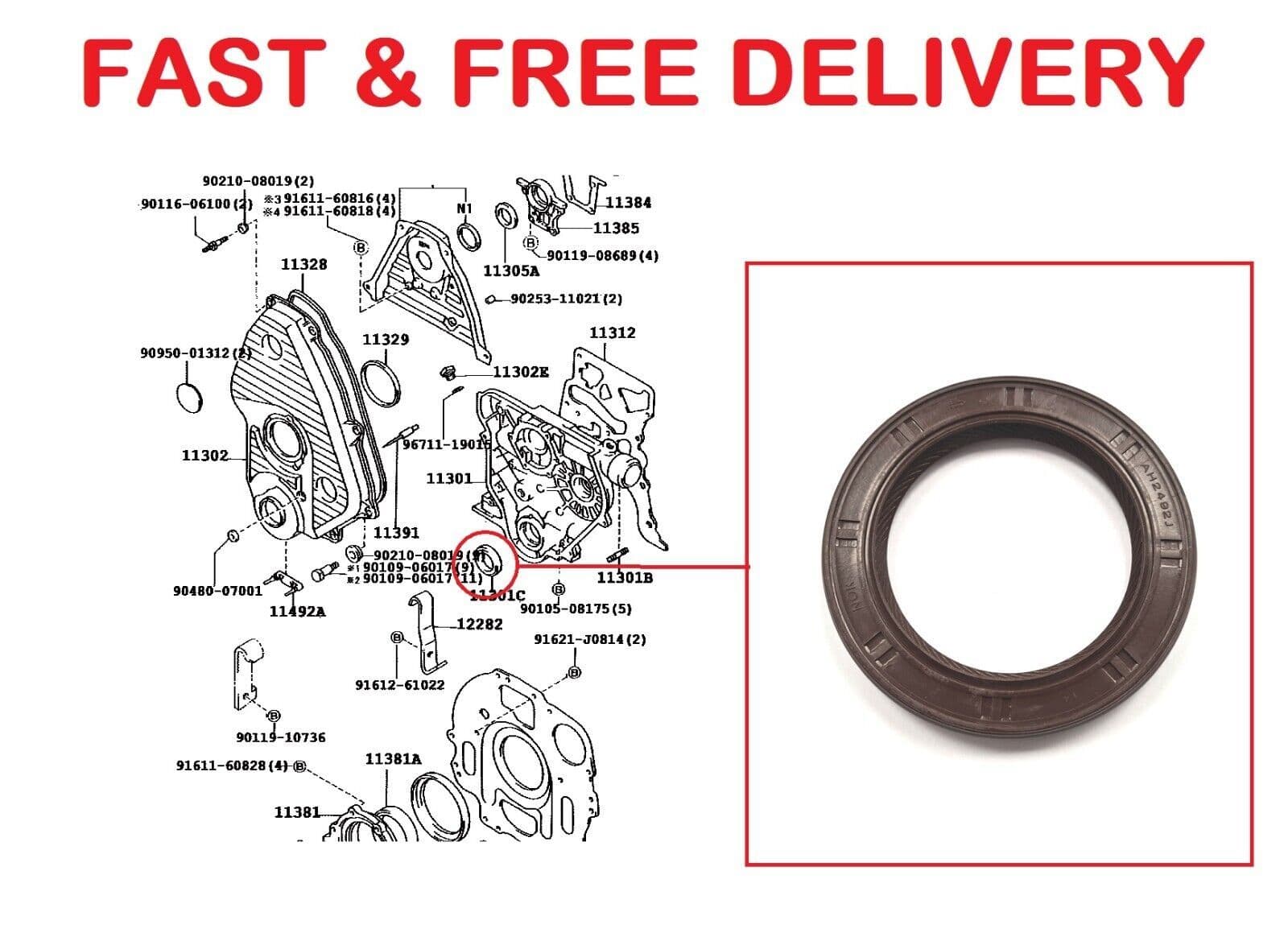 TOYOTA HILUX PICK UP MK3 LN106/ LN107 2.8D (1988-1997) FRONT CRANKSHAFT ...