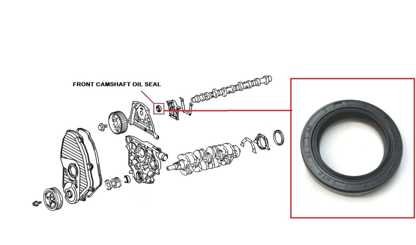 TOYOTA HILUX PICK UP MK6 2.5TD/3.0TD (2005-2017) FRONT CAMSHAFT OIL ...