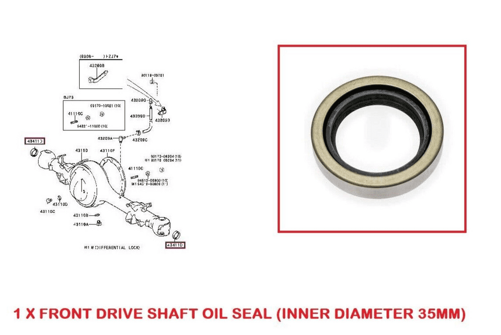 TOYOTA LAND CRUISER AMAZON 80 SERIES 1990-1999 FRONT DRIVESHAFT OIL ...