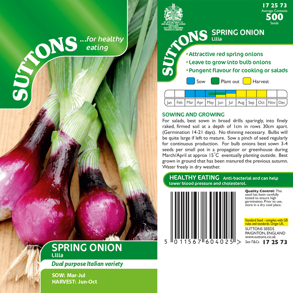 Suttons Spring Onion Seeds Lillia