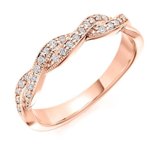 0 22ct Crossover twist diamond eternity ring