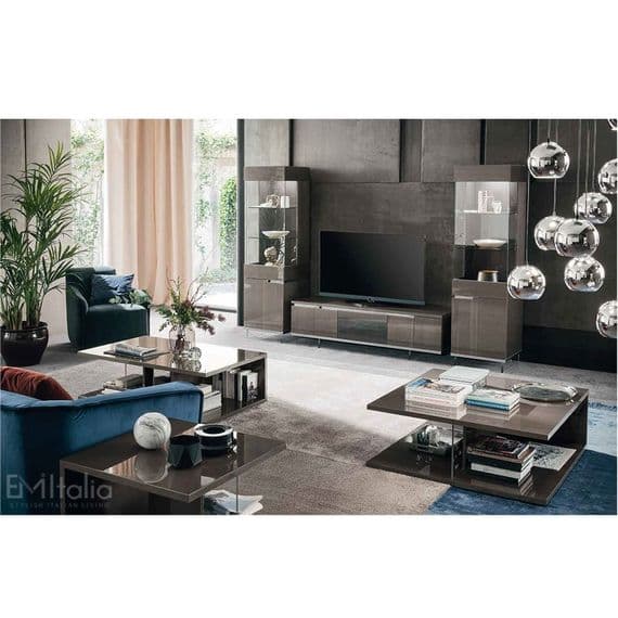 Alf Athena TV Unit | Greige High Gloss | Grey High Gloss | Living room ...