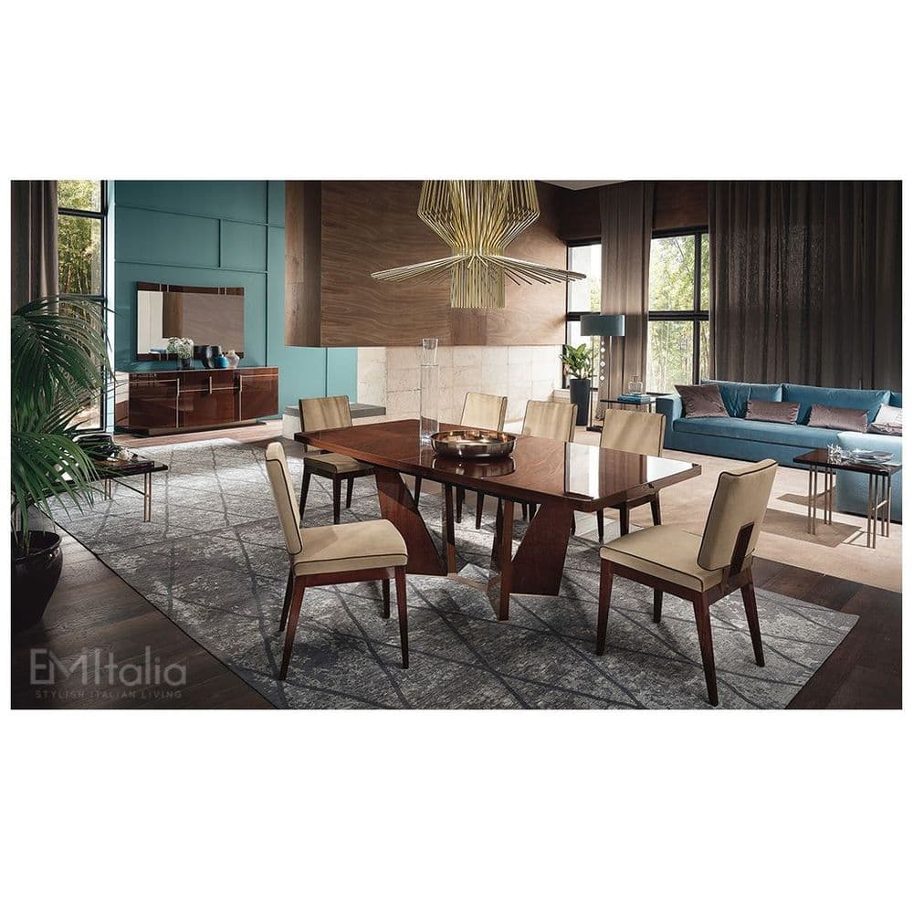 Alf Bellagio Dining Table and Chairs | Coffee Walnut High Gloss ...