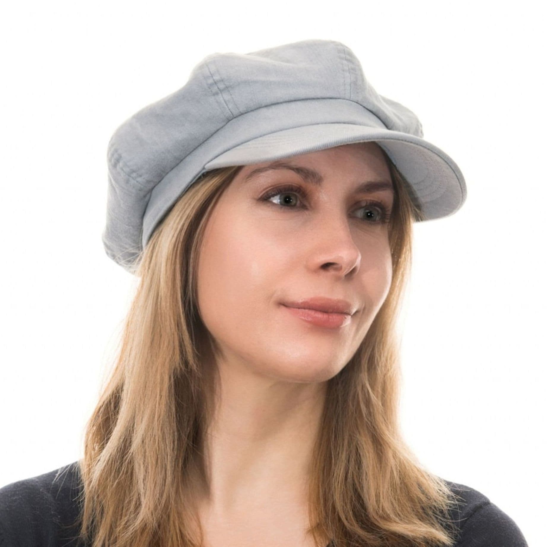 Denim Bakerboy Hat Grey Denim Newsboy Cap by CRAGGI