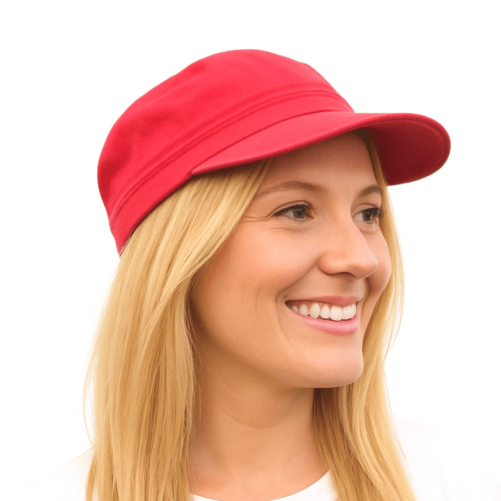 Denim Newsboy Cap Red Denim Military Hat CRAGGI