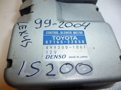 2002 LEXUS IS200 IS300 CLIMATE CONTROL HEATER BLOWER ECU MODULE 87165-22050