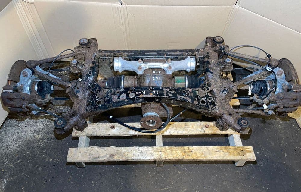 2007 MAZDA RX8 231 REAR AXLE COMPLETE SUBFRAME DIFF HUBS DRIVESHAFT ...
