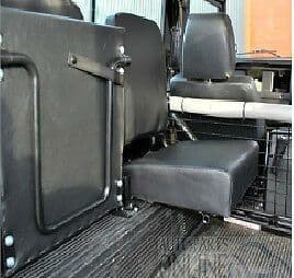 LAND ROVER DEFENDER 90 2007- INDIVIDUAL INWARD FACING REAR SEAT BLACK