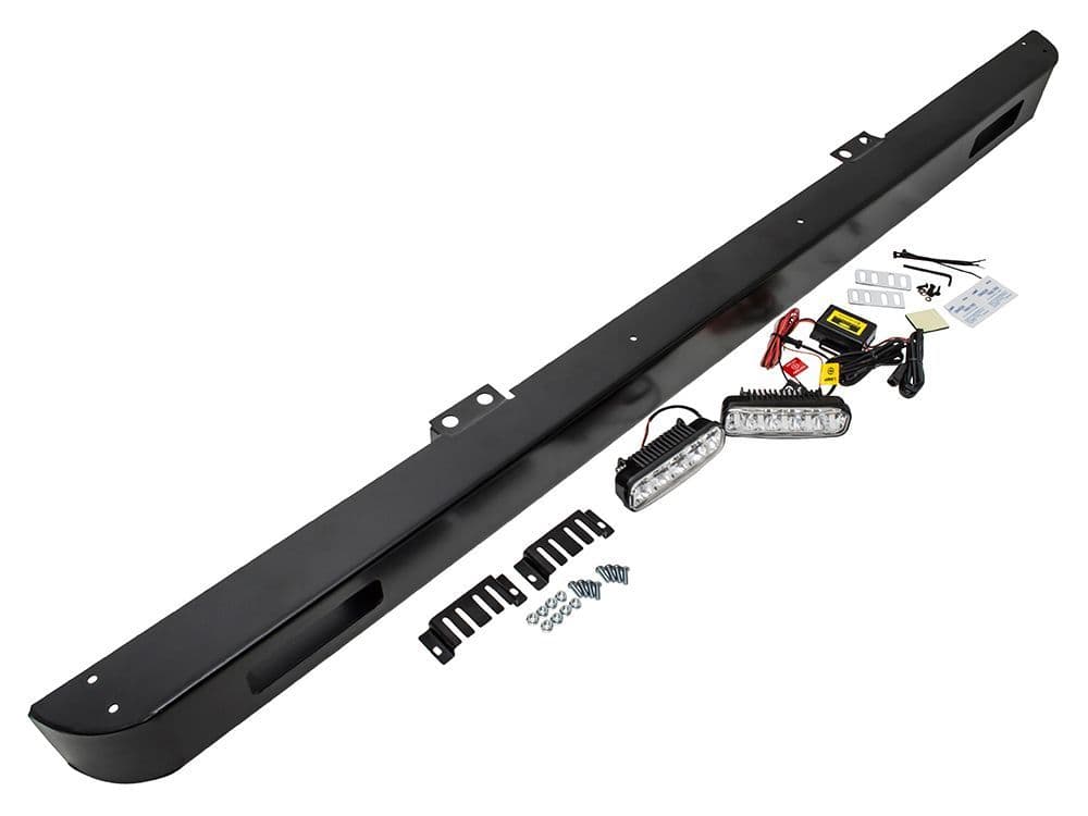 LAND ROVER DEFENDER FRONT BUMPER & LED DAYTIME LIGHTS KIT DRL INSERTS