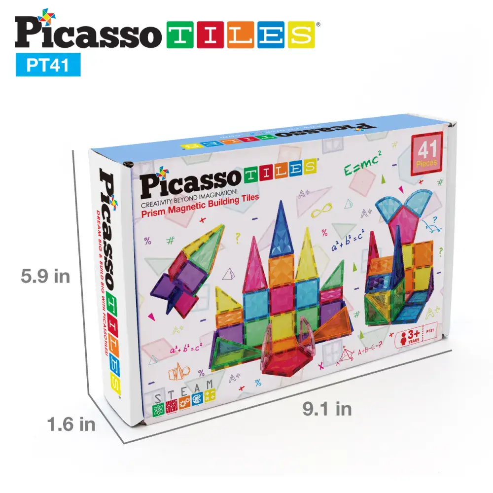 Picasso Tiles 41 Piece Prism Magnetic Building Block Set
