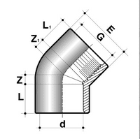 ABS 45 Degree Elbow Plain / Threaded