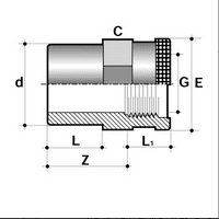 ABS Adaptor SS Reinforced Male Plain / Female Threaded