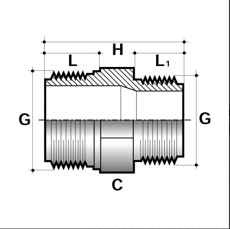 ABS Reducing Nipple Threaded - Inch / Imperial