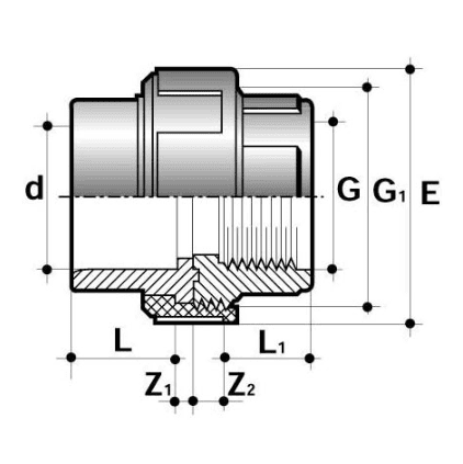 ABS Union Plain to Threaded - Inch / Imperial