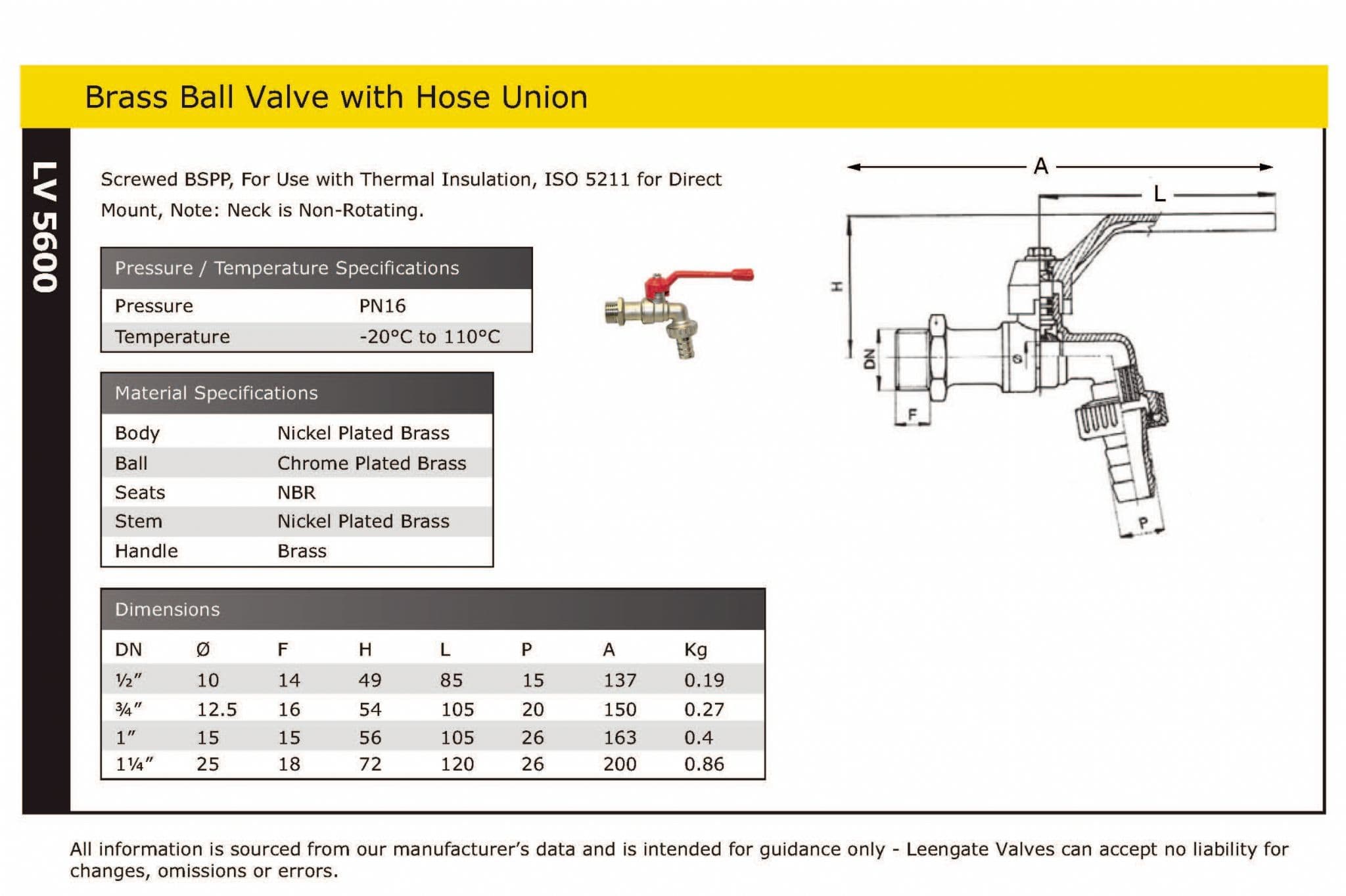 Brass Ball Valve with Hose Union