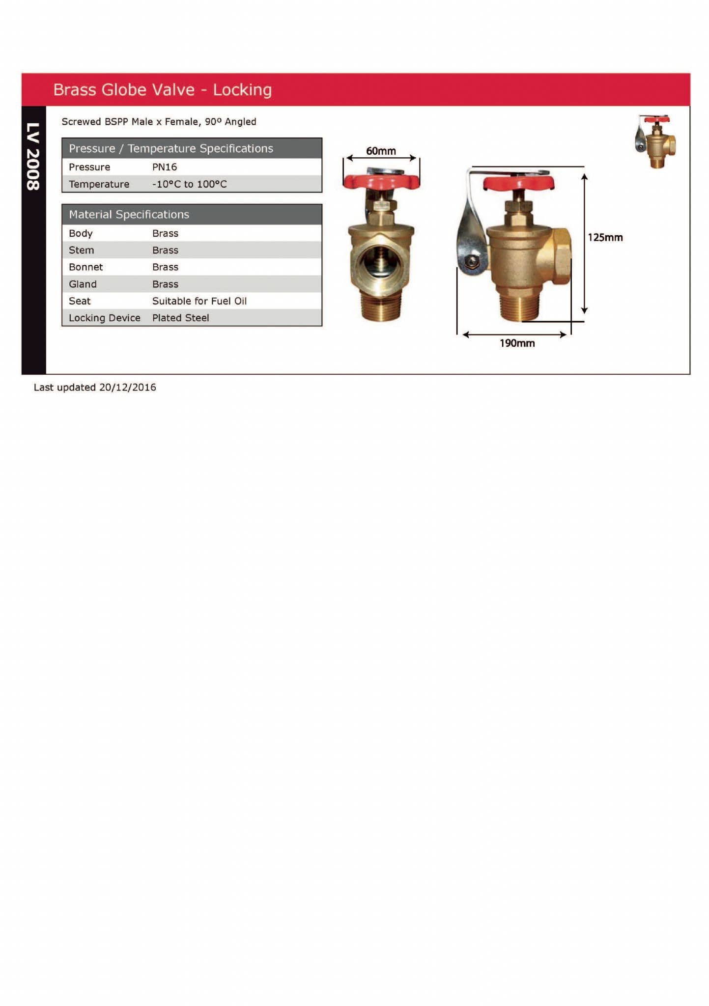 Brass Globe Valve Locking