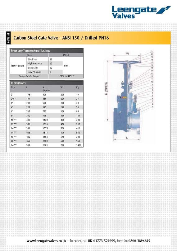 Cast Steel Gate Valve Flanged ANSI 150