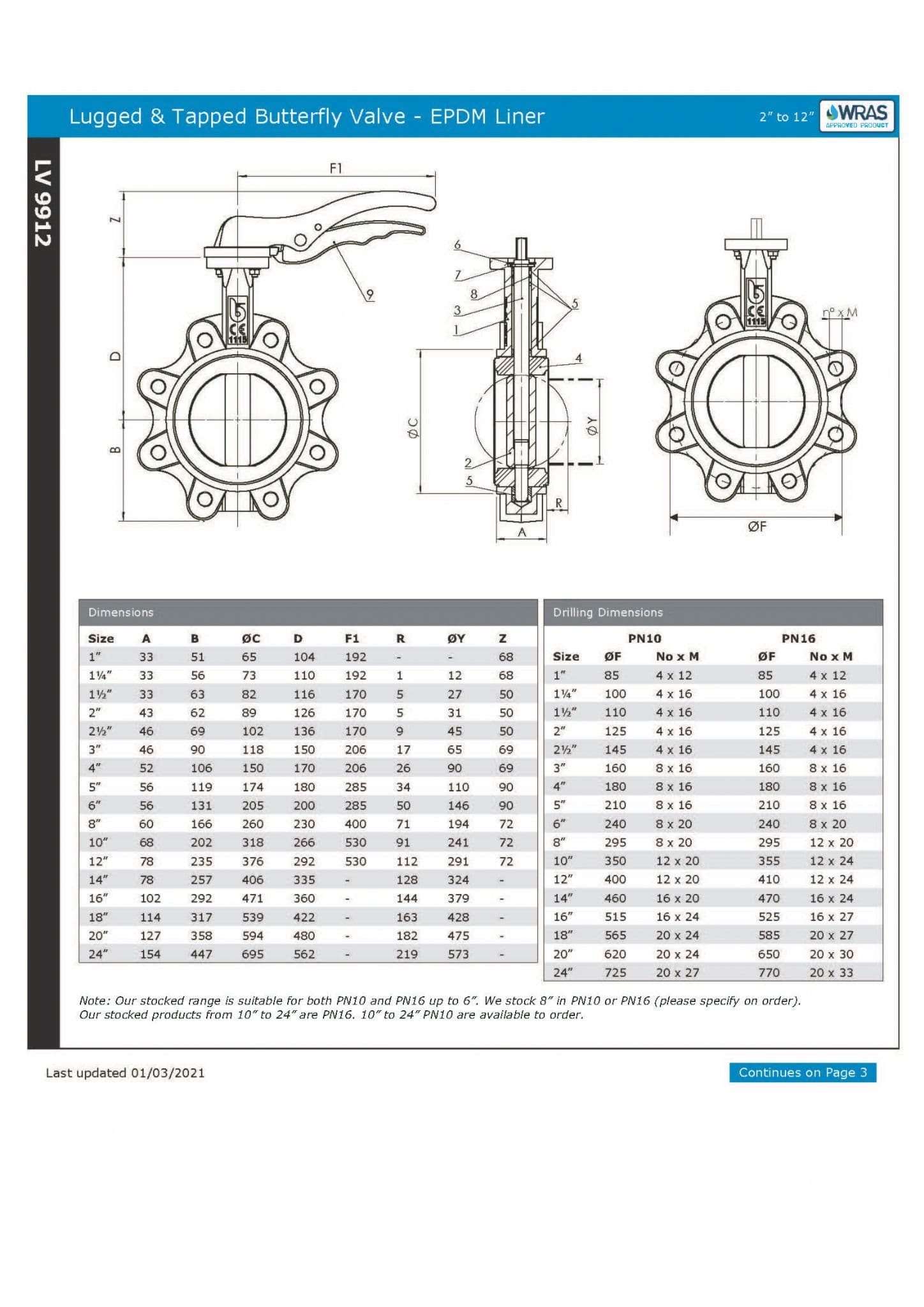 Lugged & Tapped Butterfly Valve Stainless Steel Disc EPDM Liner PN10 / PN16