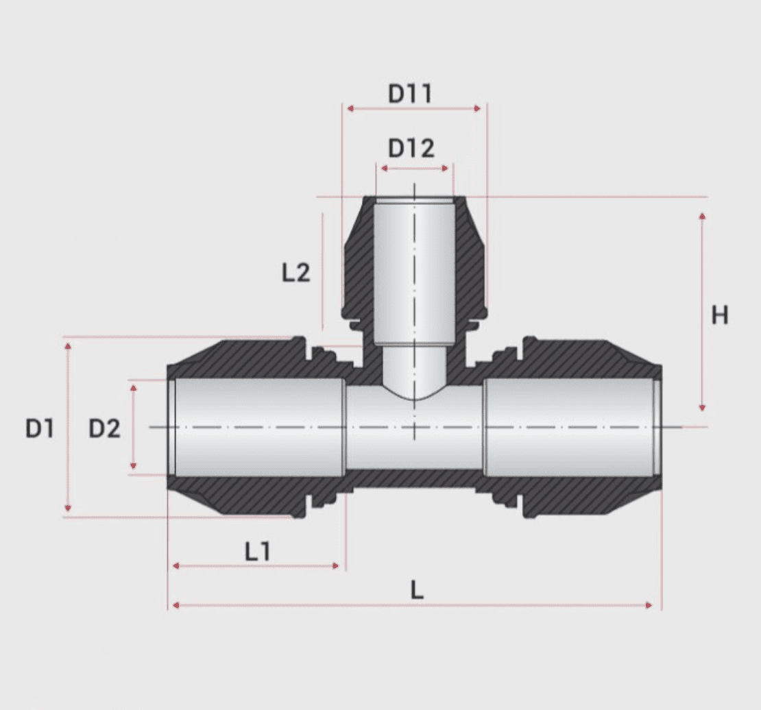 Polypropylene 90 Degree Reducing Tee