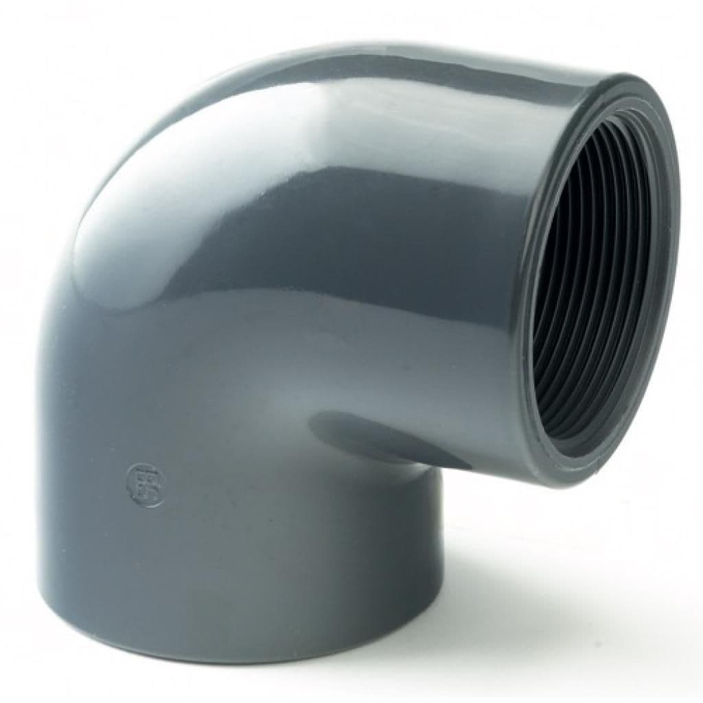 PVC 90 Degree Elbow Plain/Threaded BSP Metric - All sizes