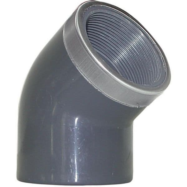 PVC-U 45 Degree Elbow - S/S Reinforced Plain / Threaded BSP Metric ...