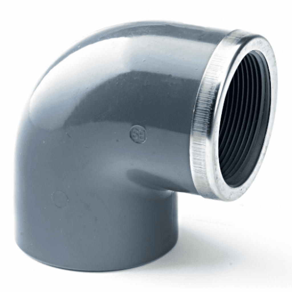PVC-U 90 Degree Reinforced Elbow Plain to Threaded Imperial / Inch- All ...