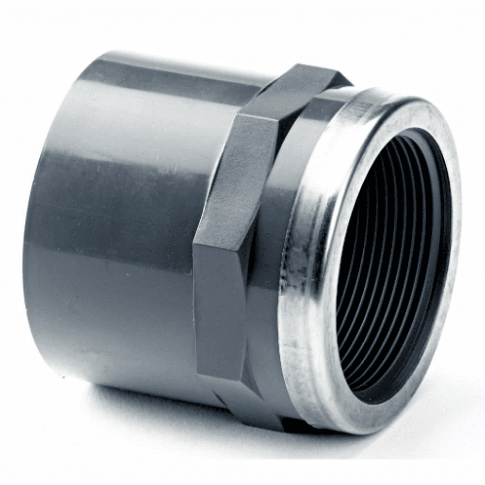 PVC-U Socket Plain to Threaded S/S Reinforced Imperial / Inch- All sizes