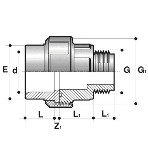 PVC-U Union - Male Thread One End Plain/Threaded Imperial / Inch- All sizes