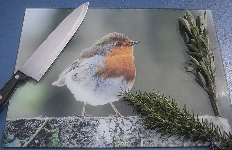 Robin Glass Chopping Board Large Size Toughened Glass