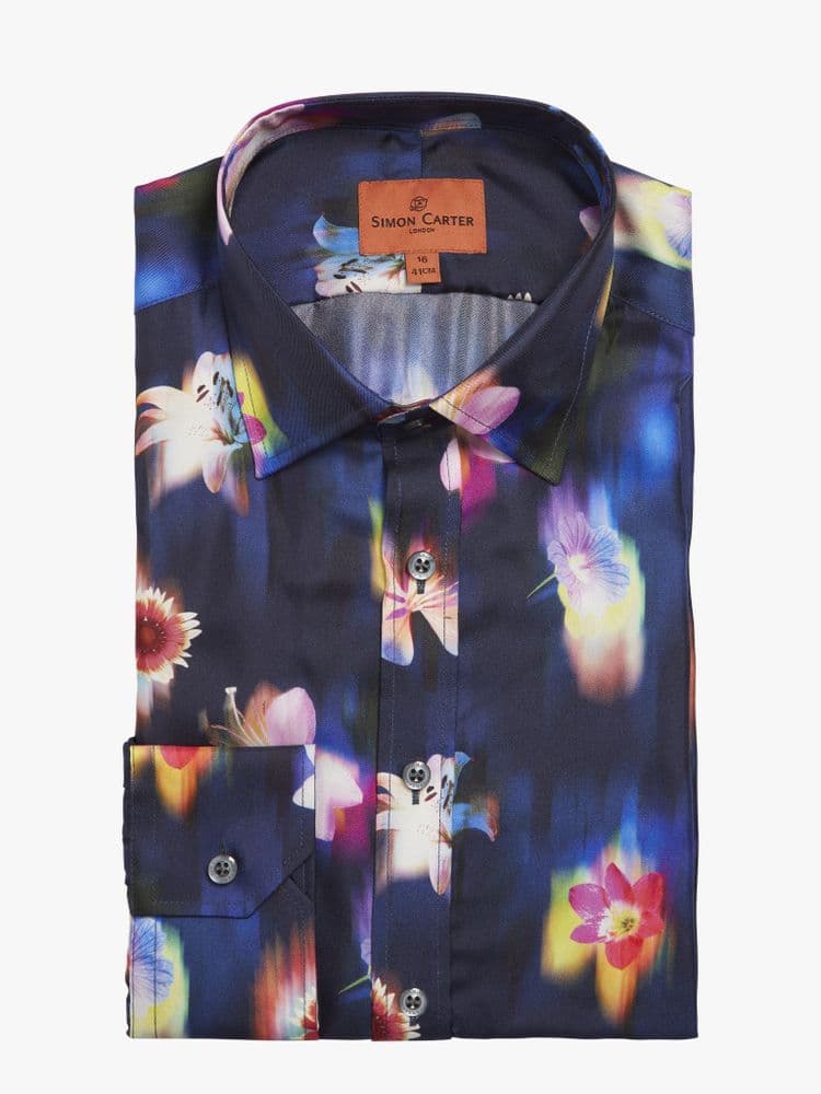 Bright Digital Lily Silk Shirt