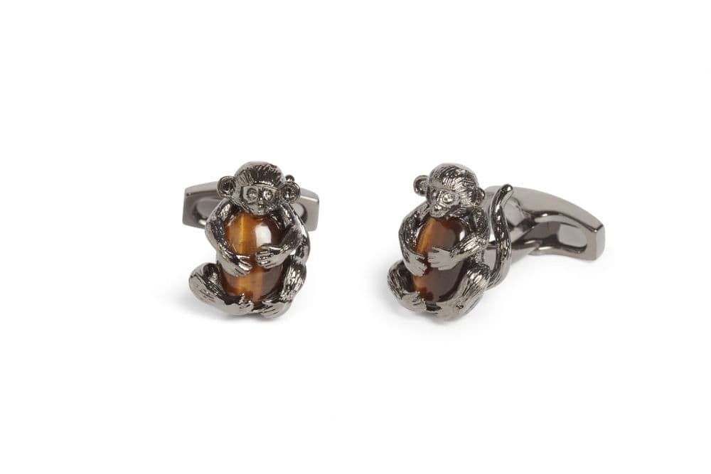 Simon Carter Darwin Monkey Tigerseye Cufflink