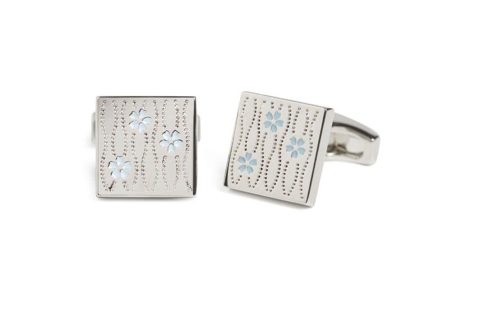 Floral Textured Wave Cufflinks