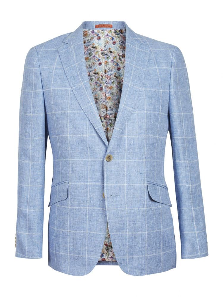 Light Blue Window Pane Jacket