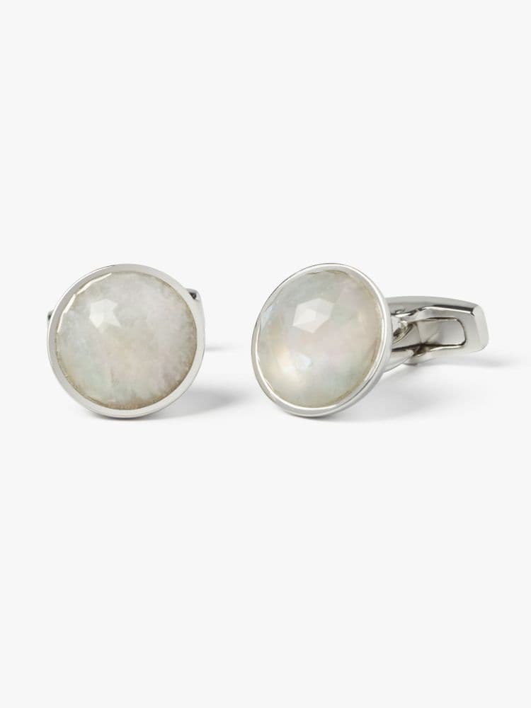Rainbow Moonstone Rondo Cufflinks