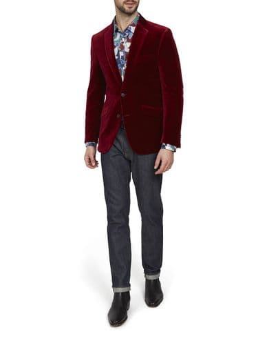 Ruby Plain Velvet Classic Jacket