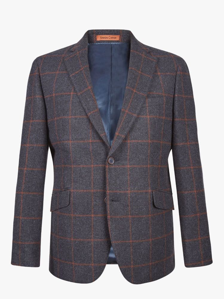 Rust/Navy Windowpane Jacket