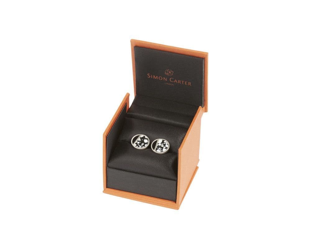 Simon Carter Eclipse Snowflake Obsidian and Onyx Cufflink