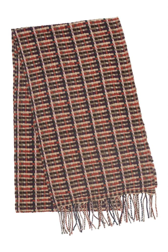 Simon Carter Merino Wool Basket Weave Scarf Autumn Sands