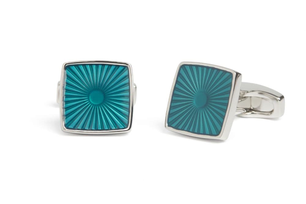 Sun Ray Teal Cufflink
