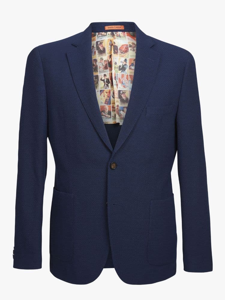 Twill Knit Jacket Blue